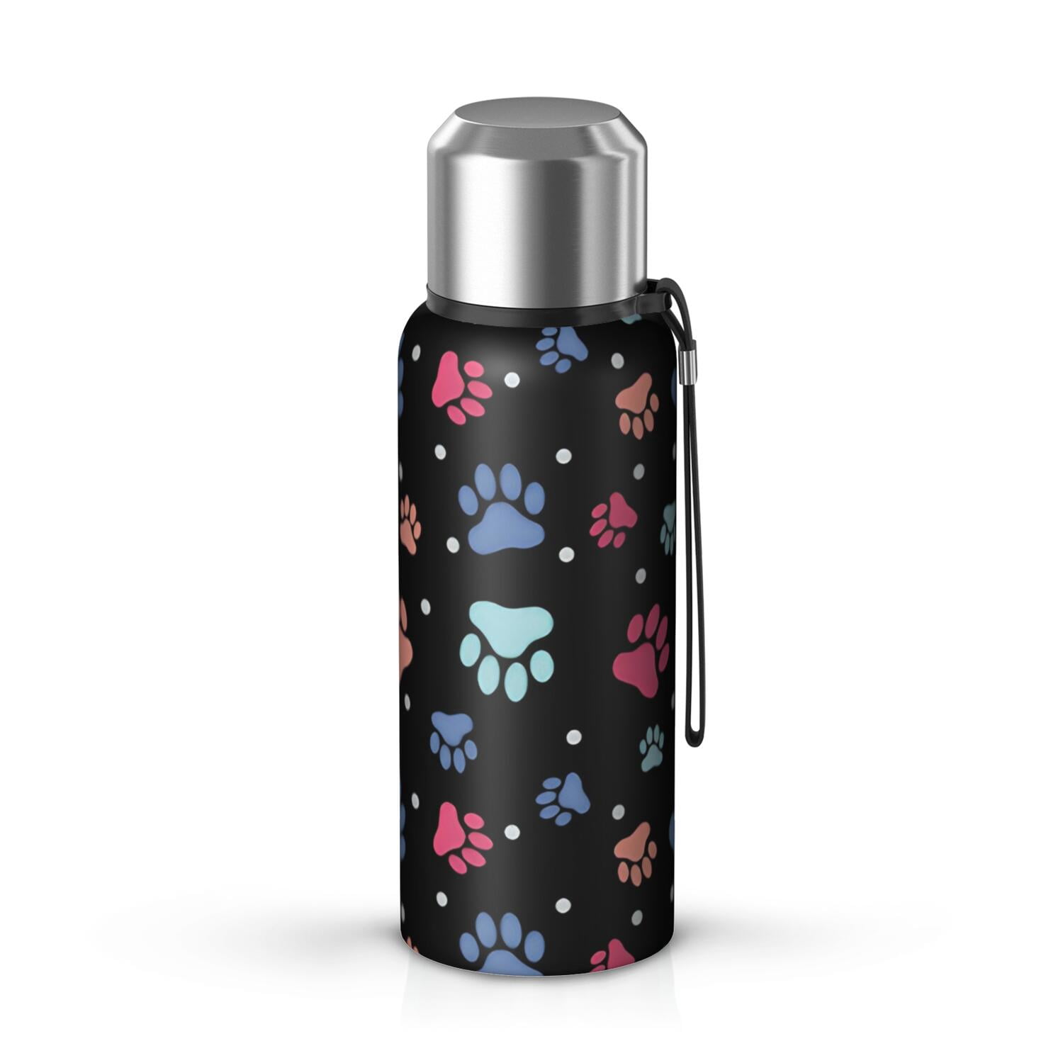 20 Oz Black Dog Paw Footprint Coffee Tumbler Double Wall Insulated ...