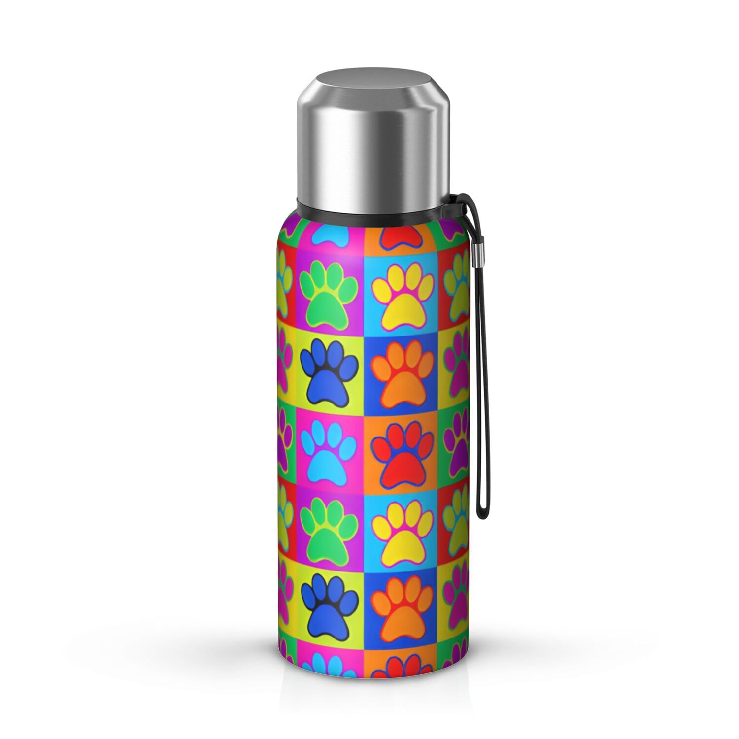 20 Oz Colorful Dog Paw Footprint Coffee Tumbler Double Wall Insulated ...