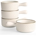 20 Oz Embossed Ceramic Soup Crocks with Handles, Oven Microwave ...