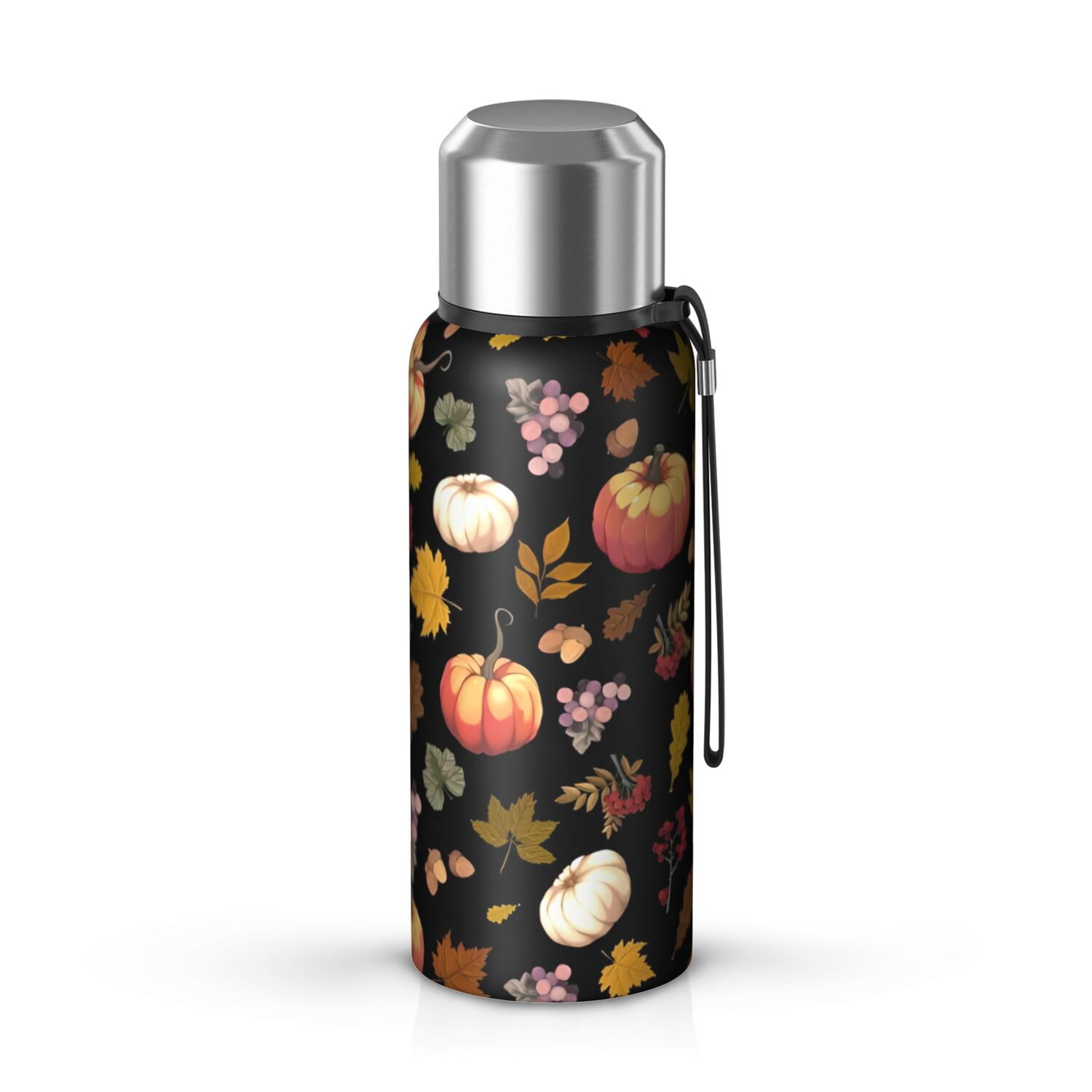 20 Oz Fall Pumpkins Leaves Pattern Coffee Tumbler Double Wall Insulated ...