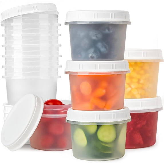 20 Oz Food Storage Containers with Screw Lids, 12-Count Reusable Small ...