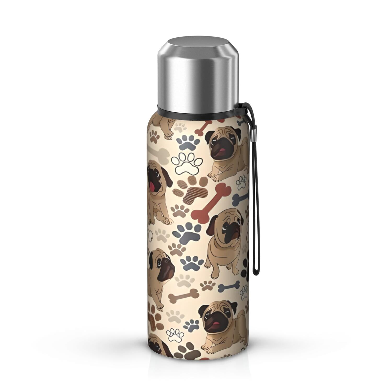 20 Oz Pug and Footprint Coffee Tumbler Double Wall Insulated Stainless ...