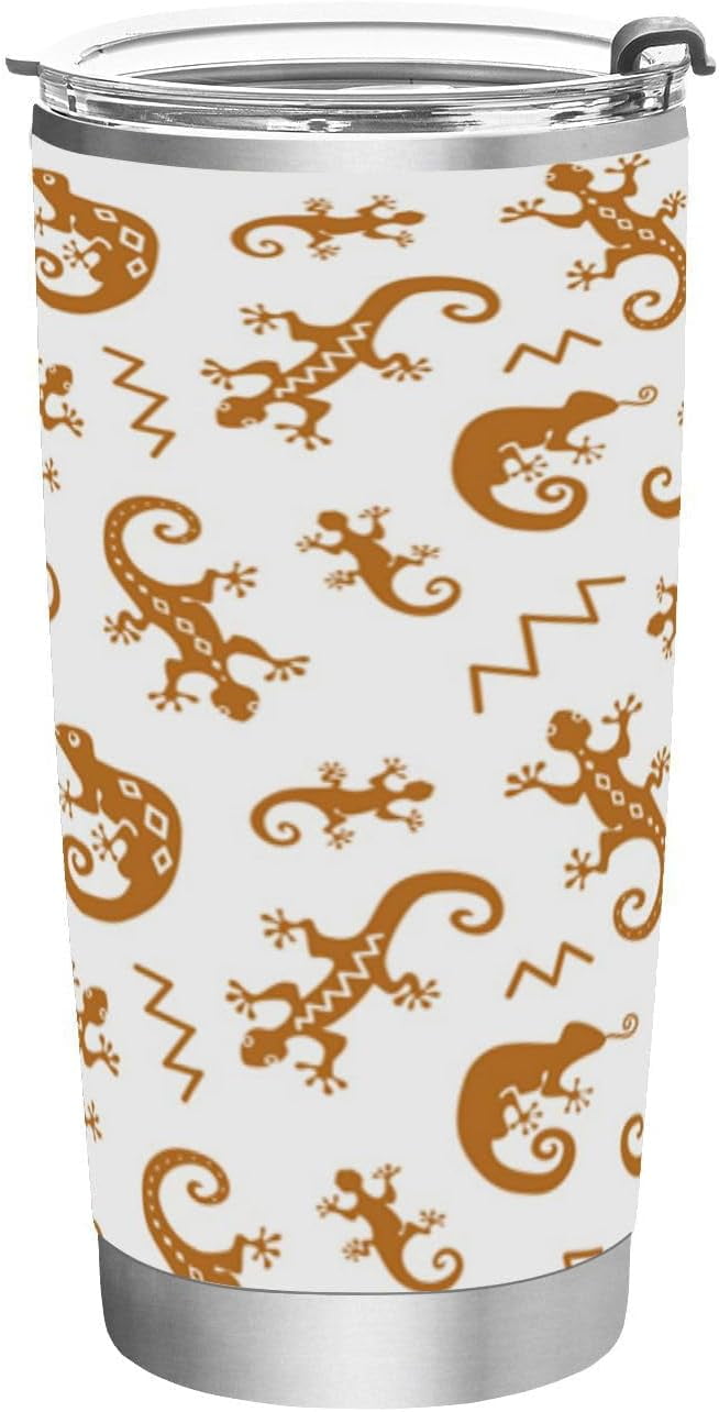 20 Oz Stainless Steel Vacuum Insulated Tumbler Cute Lizards Chameleons ...