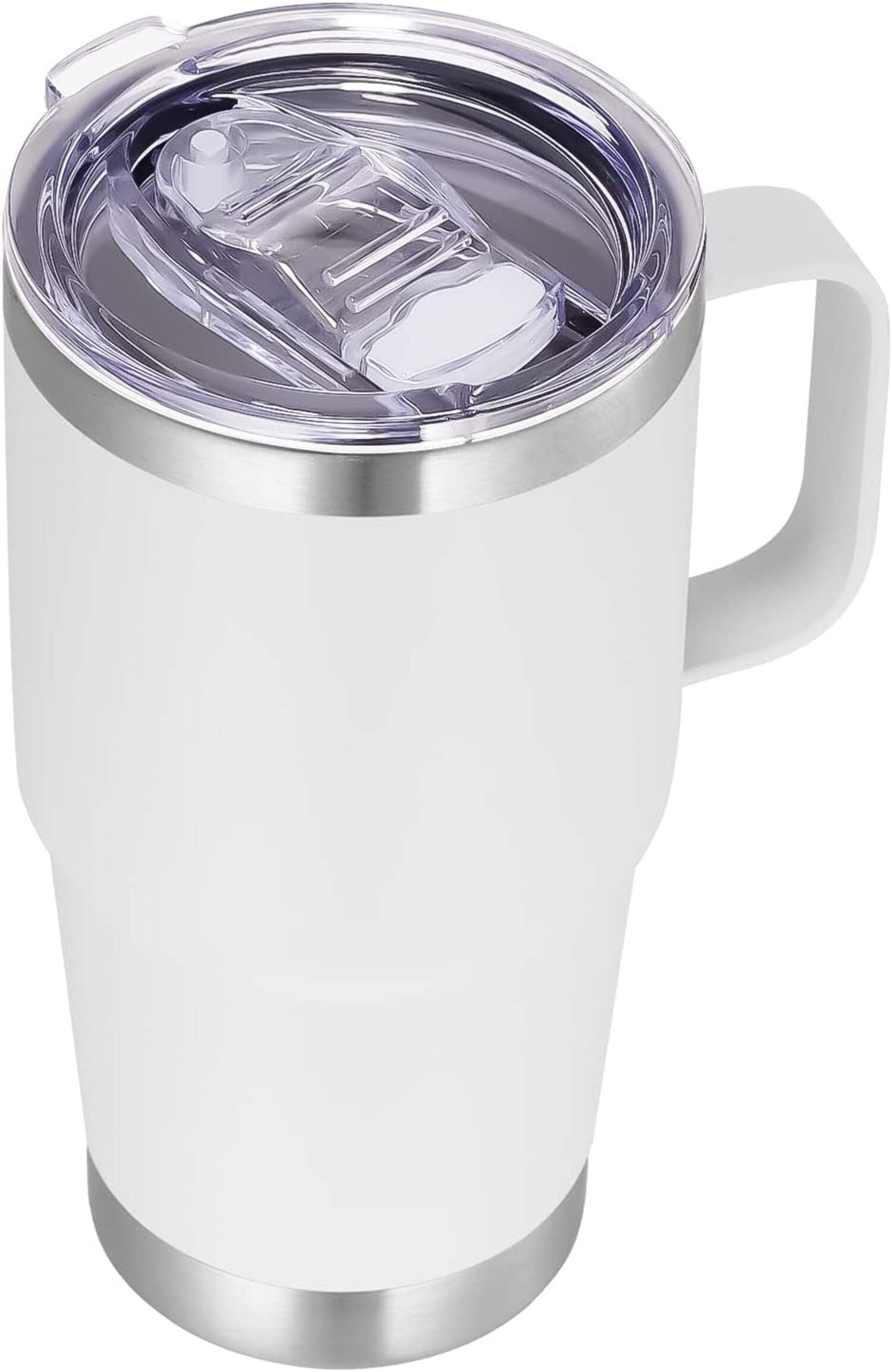 20 Oz Tumbler with Handle Lid and Straw, Stainless Steel Insulated Travel Coffee Mug Spill Proof ...