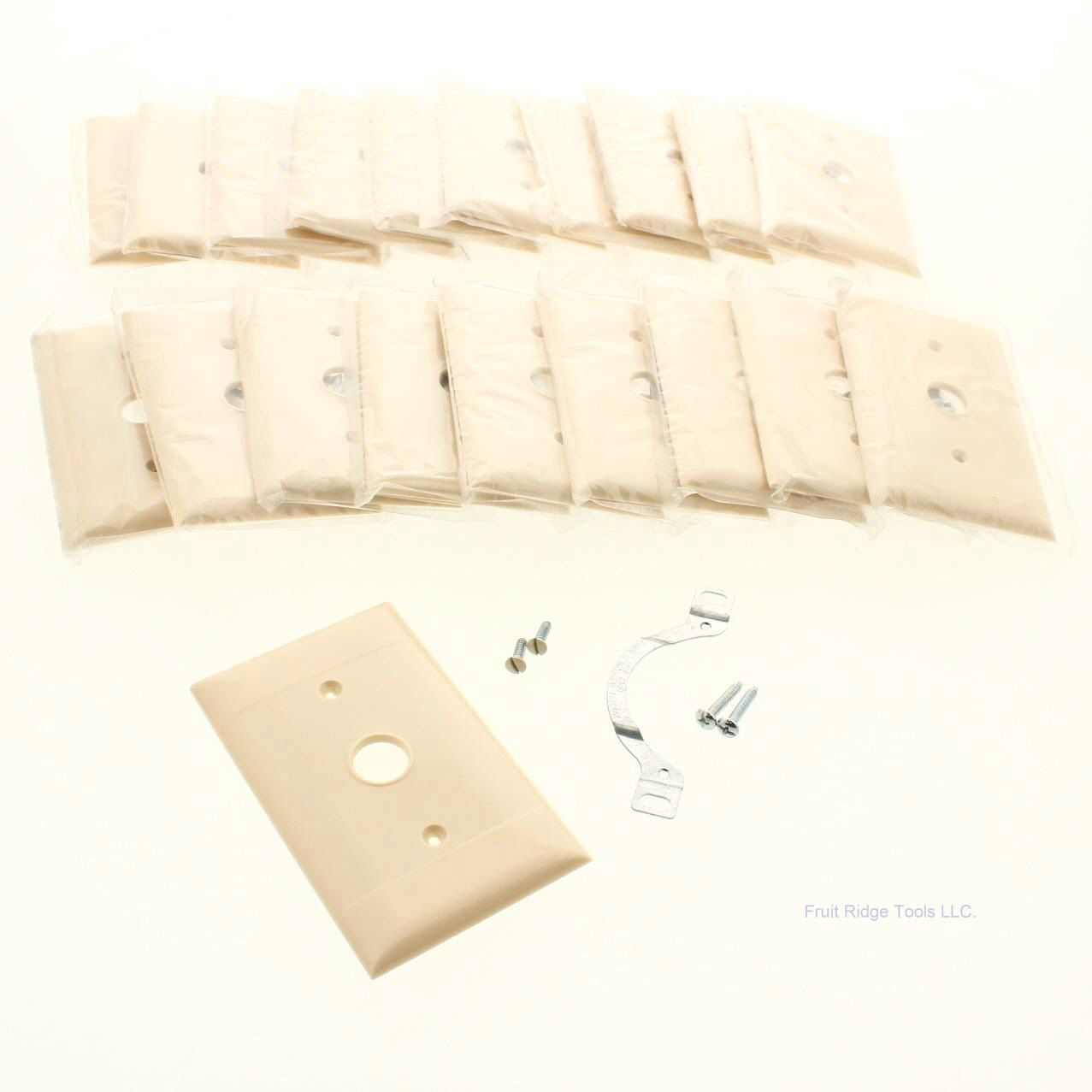 20 P&S Ivory P-Line Plastic Wallplate Telephone Outlet Covers 5/8" Hole ...