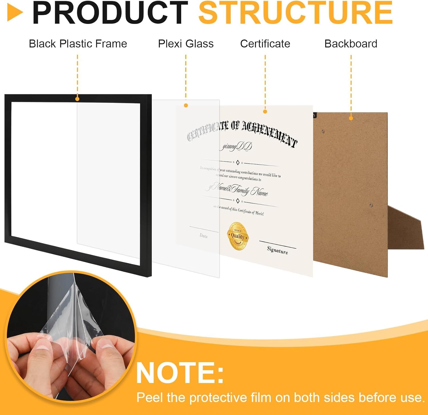 20 PACK Certificate Frames 8.5 x 11, Black Diploma Frame Document Frame ...