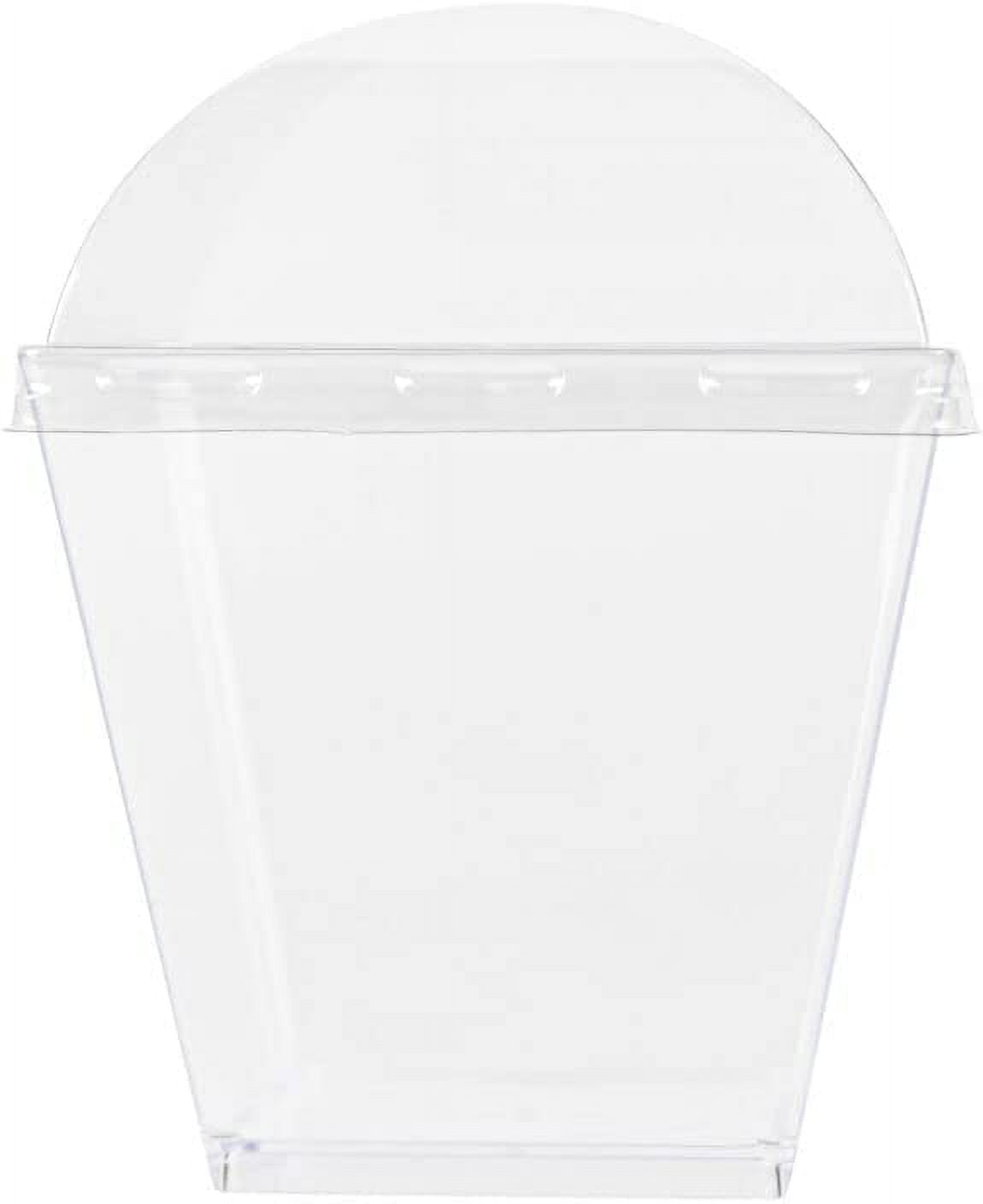 (20 PACK) EcoQuality 7 oz Square Clear Plastic Dessert Cups with Dome ...