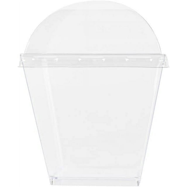 (20 PACK) EcoQuality 7 oz Square Clear Plastic Dessert Cups with Dome ...