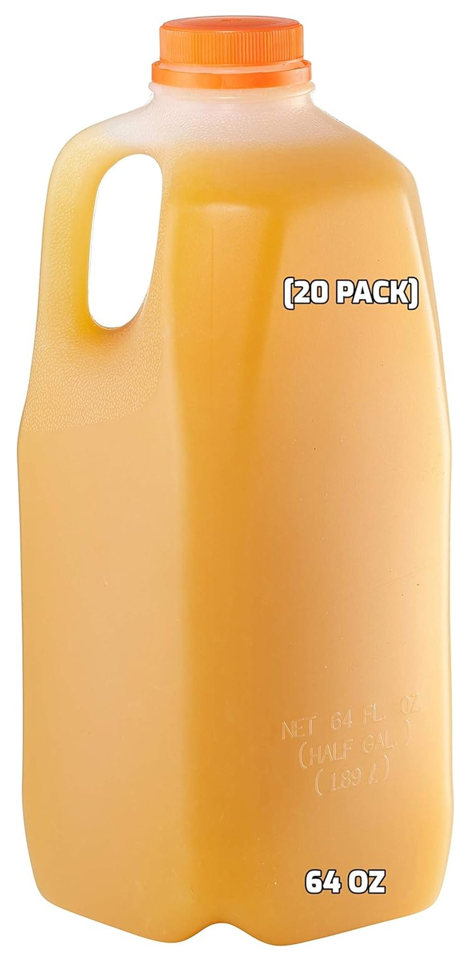 [20 PACK] Empty Plastic Juice Bottles with Tamper Evident 64 OZ - Half ...