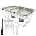 20 PC Catering Chafing Set with 5LB Loaf Pans, Servers, Warmers and ...