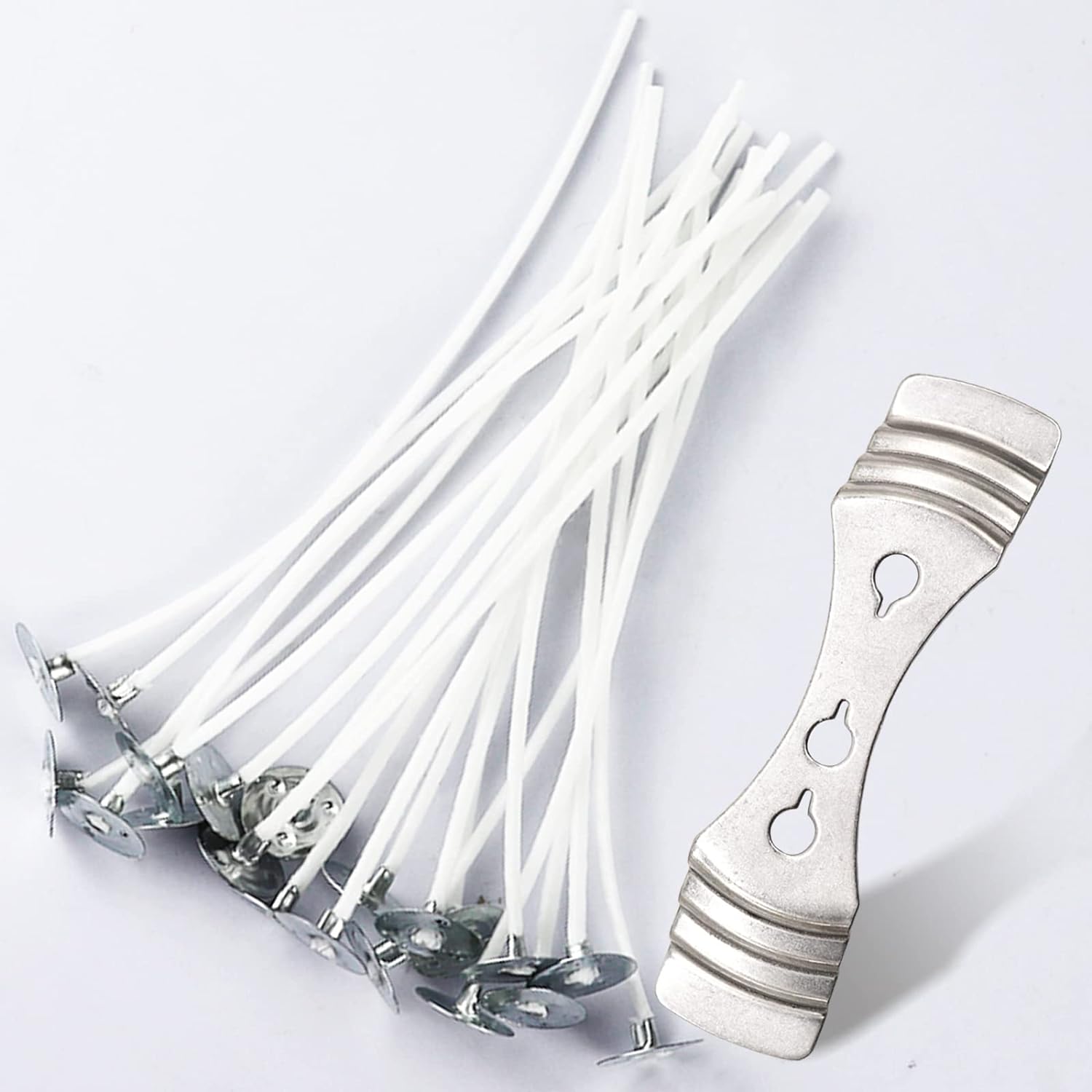20 PCS 10cm/4" long Candle Wicks Pre-Waxed Wicks with Metal Tabs for ...