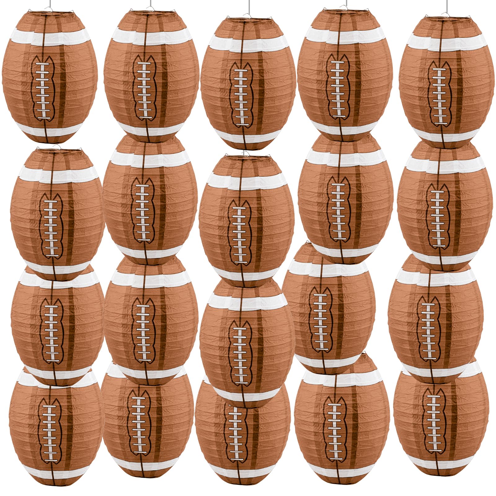 20 PCS 12 Inch Football Paper Lantern Ceiling Football Party Lantern ...