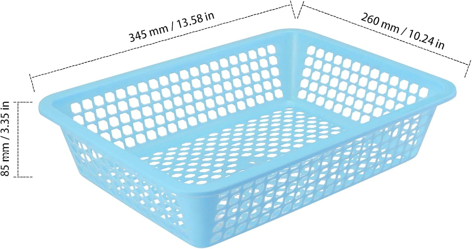20 PCS 13.5 x 10 x 3 Inch Plastic Mesh Basket, Plastics Basket Colorful ...