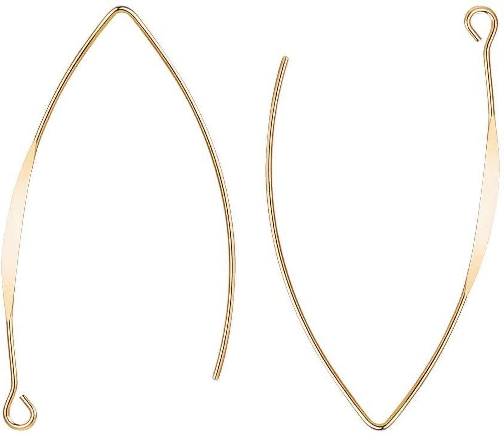 20 PCS 18K Real Gold Plated V-Shape Ear Wire Hooks Accessories for DIY ...