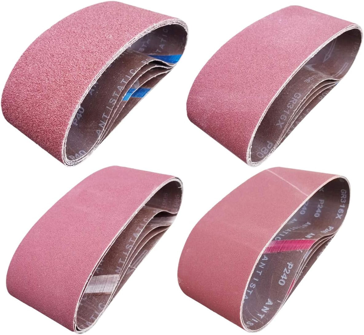 20 PCS 2.5 inch x 14 inch Abrasive Sanding Belts - 5 Each of 40 80 120 ...
