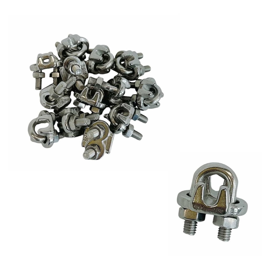 20 PCS 3/16" Stainless Steel 316 Heavy Duty Marine Wire Rope Clips ...