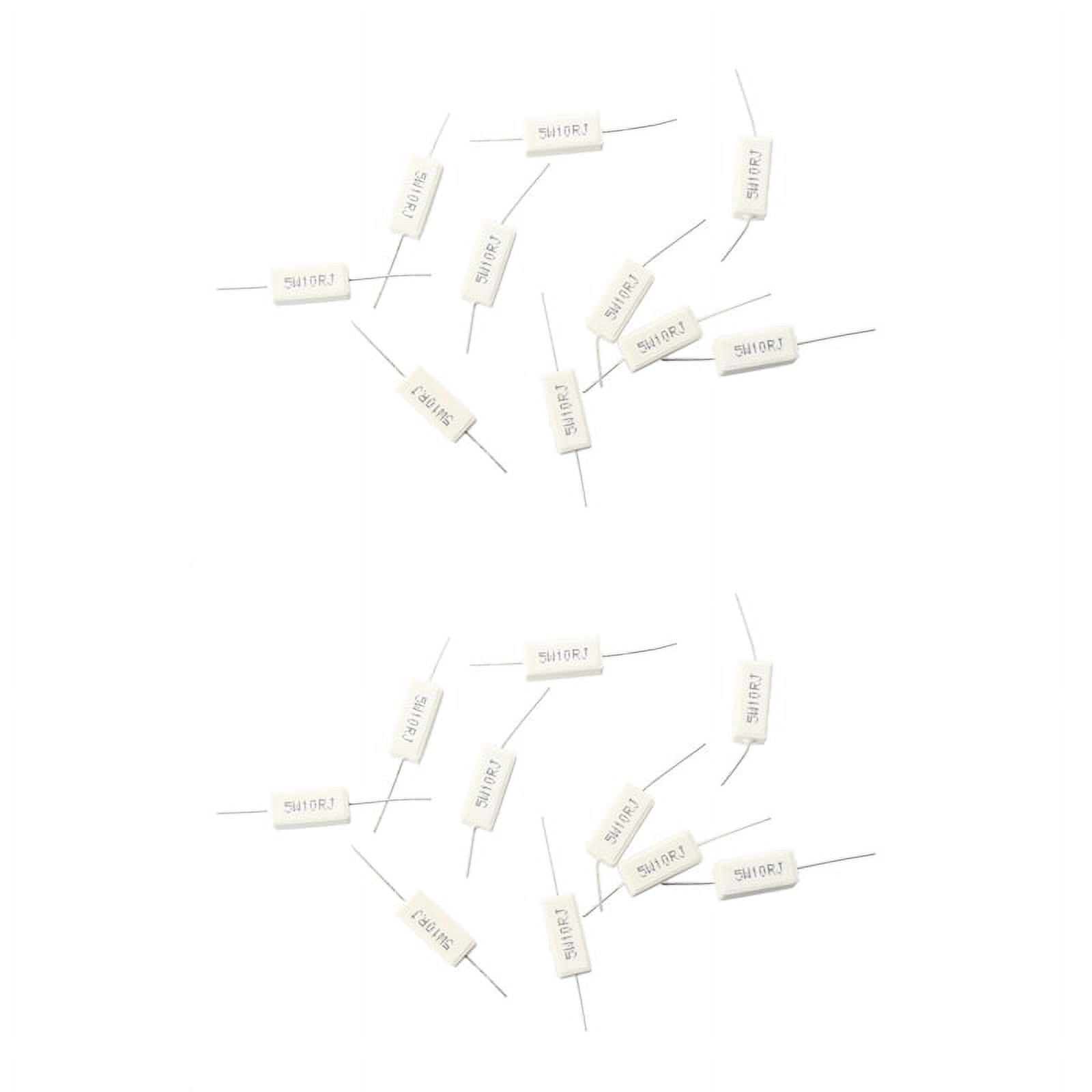 20 PCS 5W 10 Ohm Ceramic Load Resistors,20 x Ceramic Resistor,white ...