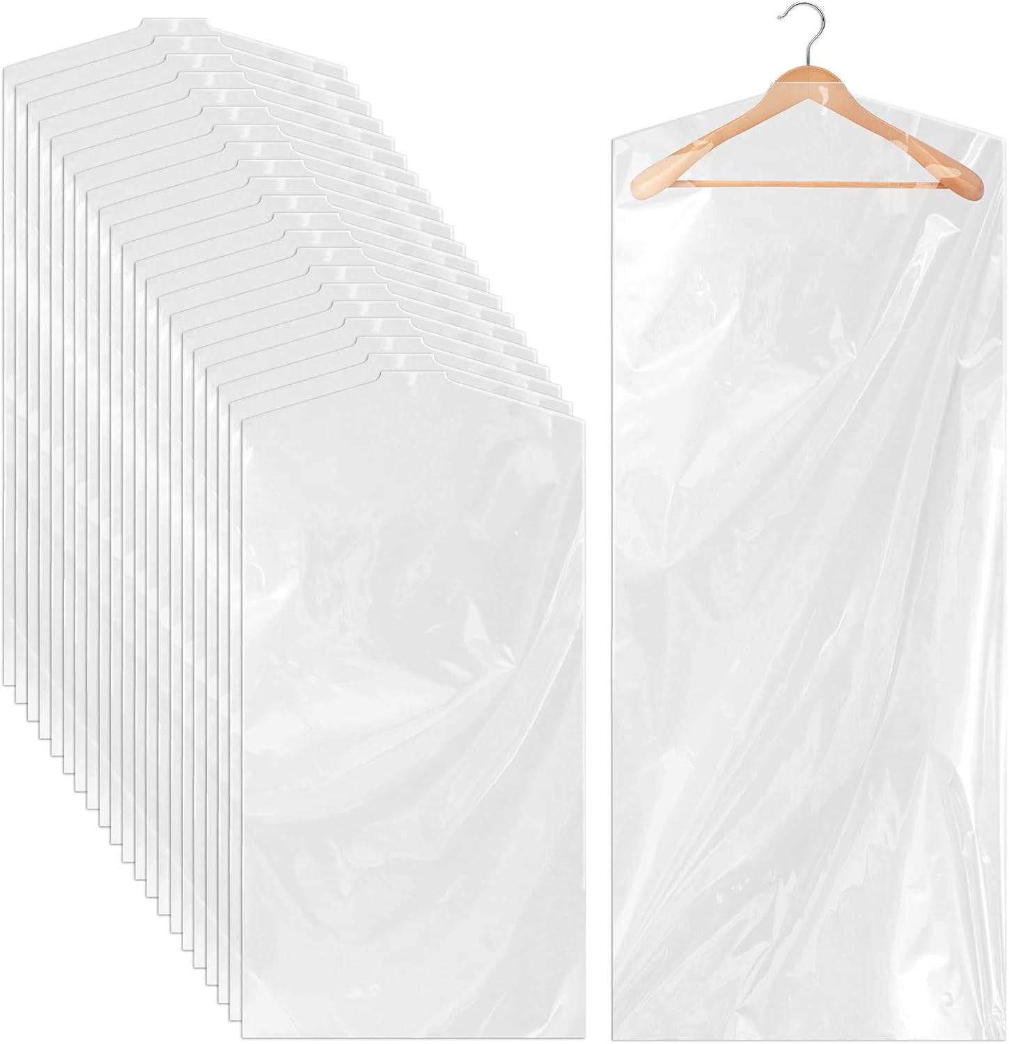 20 PCS 60 Inch Plastic Garment Bag, Dry Cleaner Bags Laundry Bags ...