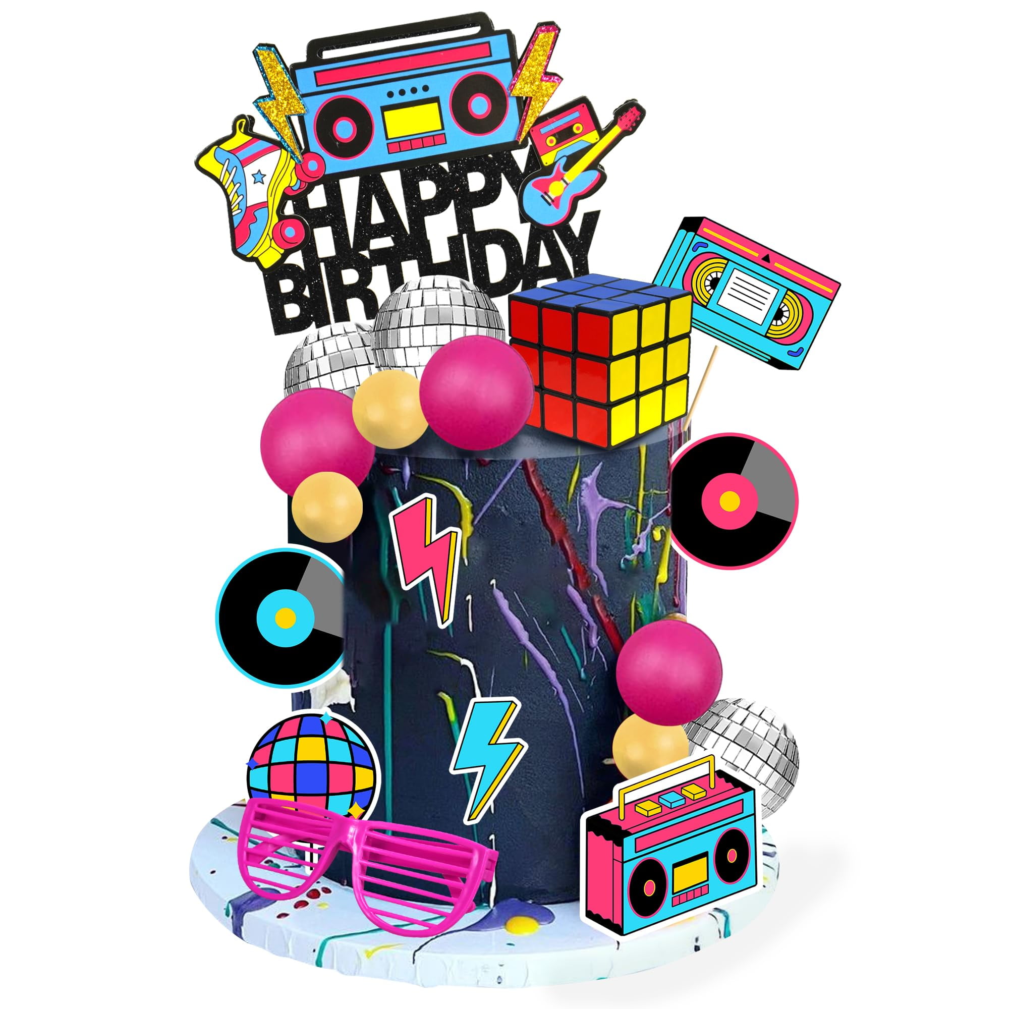20 PCS 80s 90s YPF5 Cake Toppers Retro Hip Hop Cake Decorations for ...