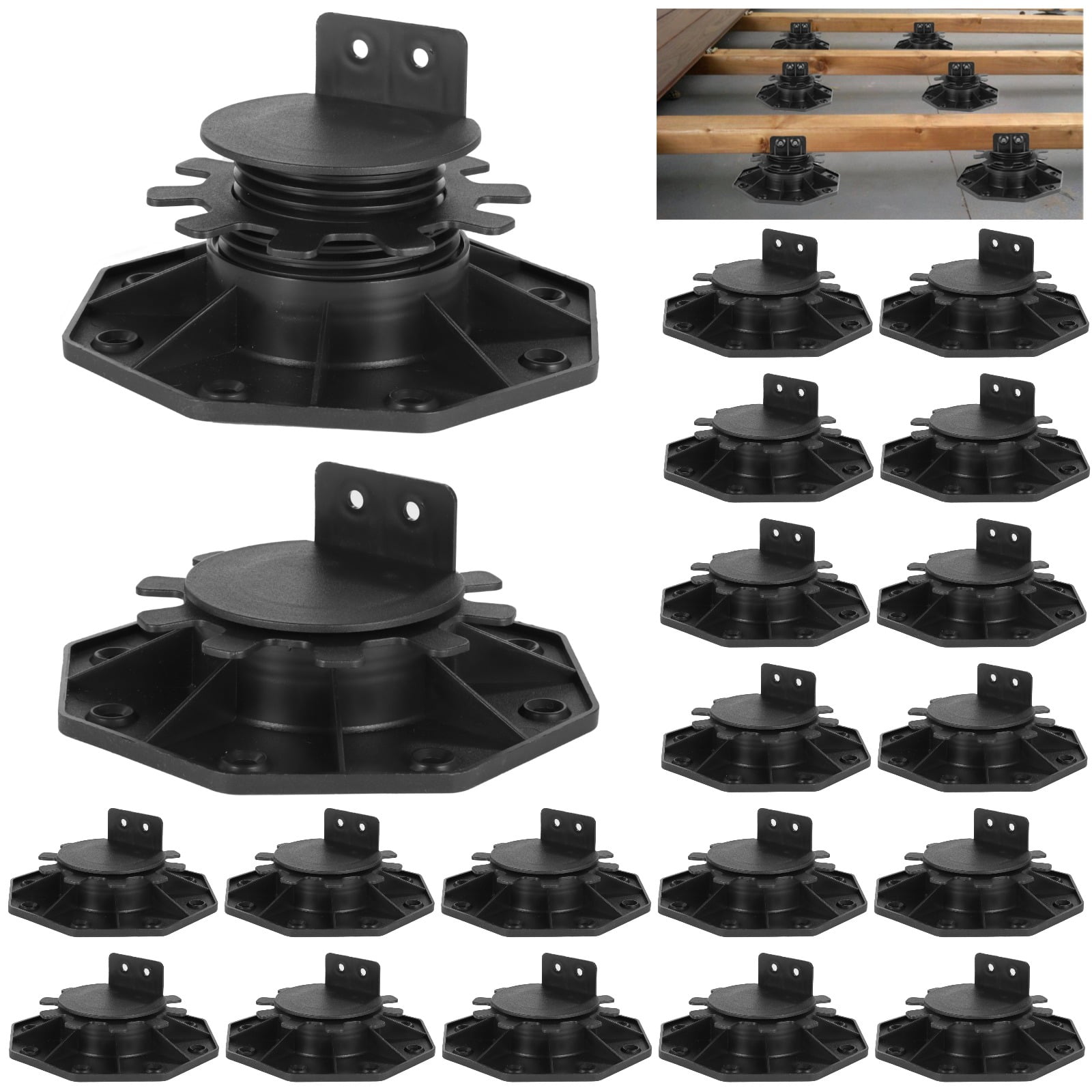 20 PCS Adjustable Deck Supports, Plastic Deck Support Blocks, Pedestal Paver Deck Foundation ...