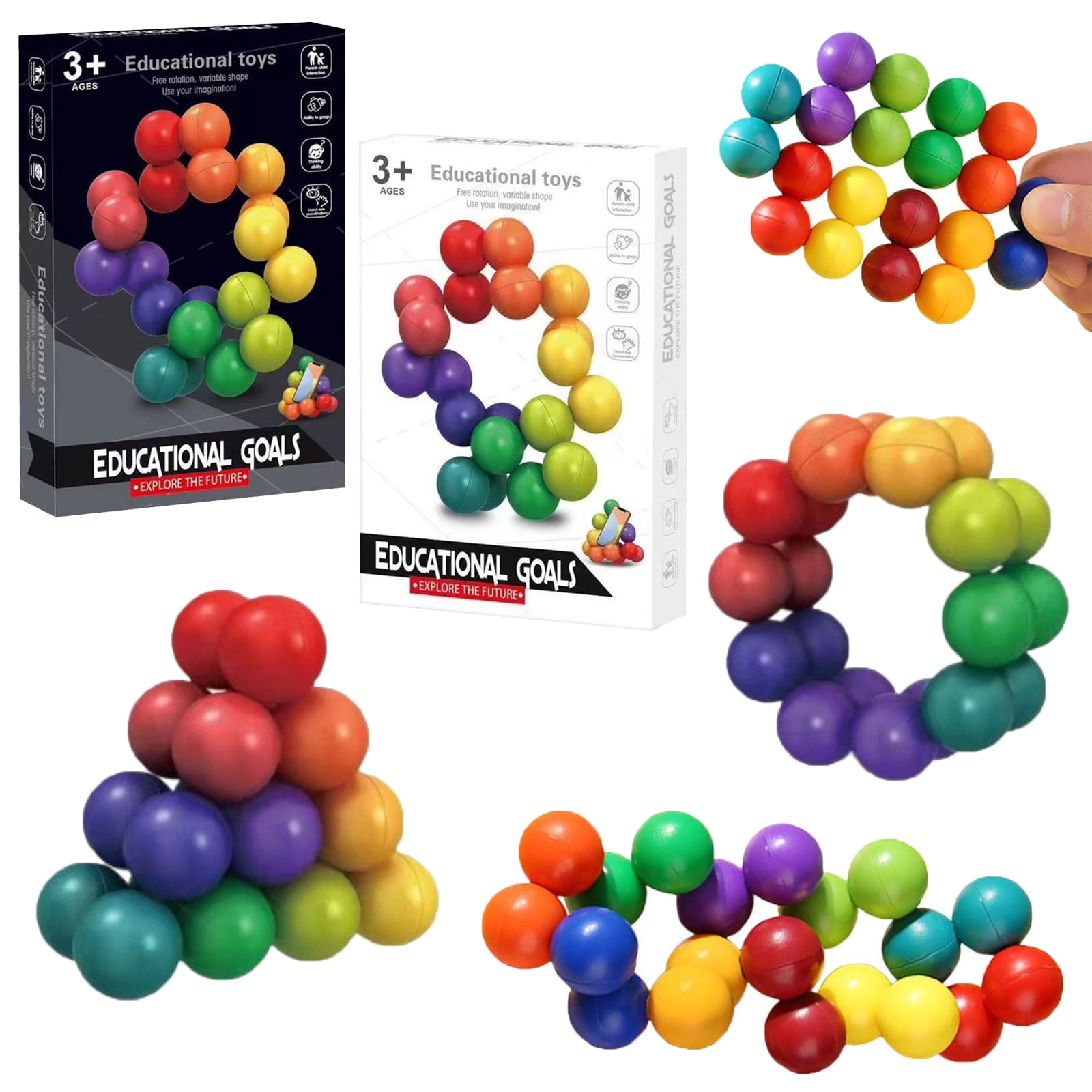 20 PCS Bead Colored 3D Decompression Ball, 3D Cube Ball, Sensory Toys ...