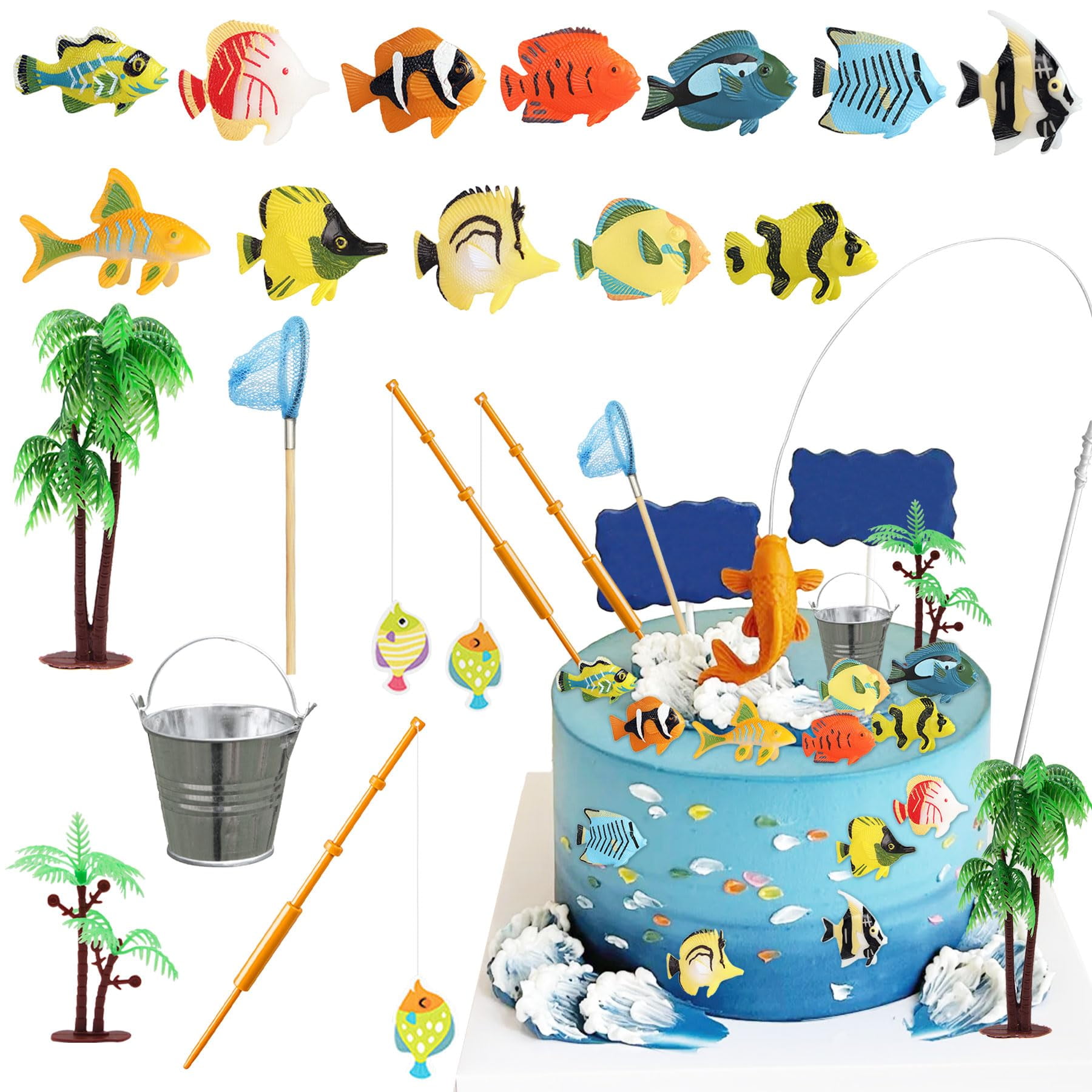 20 PCS Birthday Decorations DHF10 - Gone Fishing Party Supplies ...