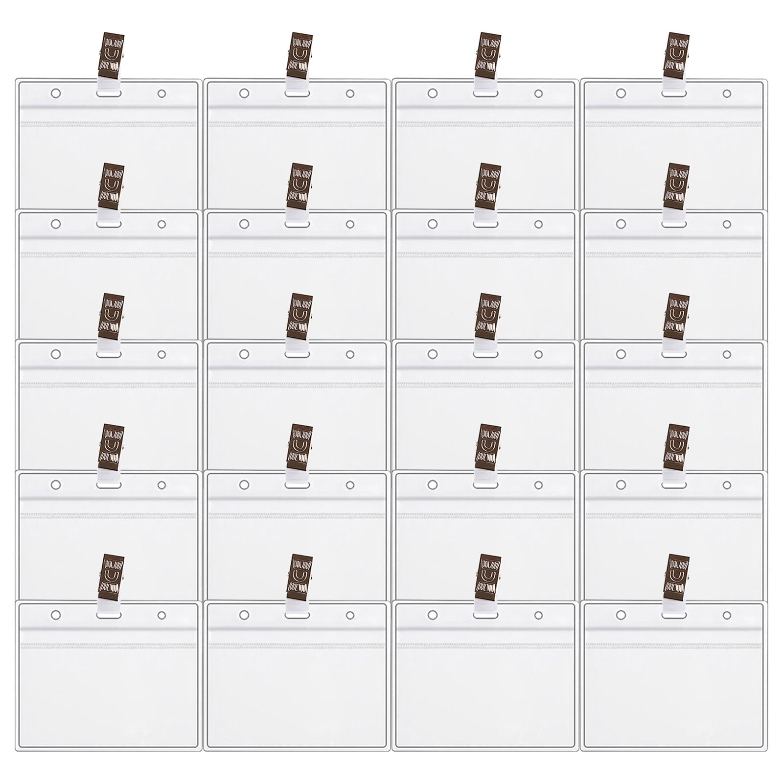 20 PCS Card Sleeves Protector, Clear Plastic Sleeve with Clip, Reusable ...