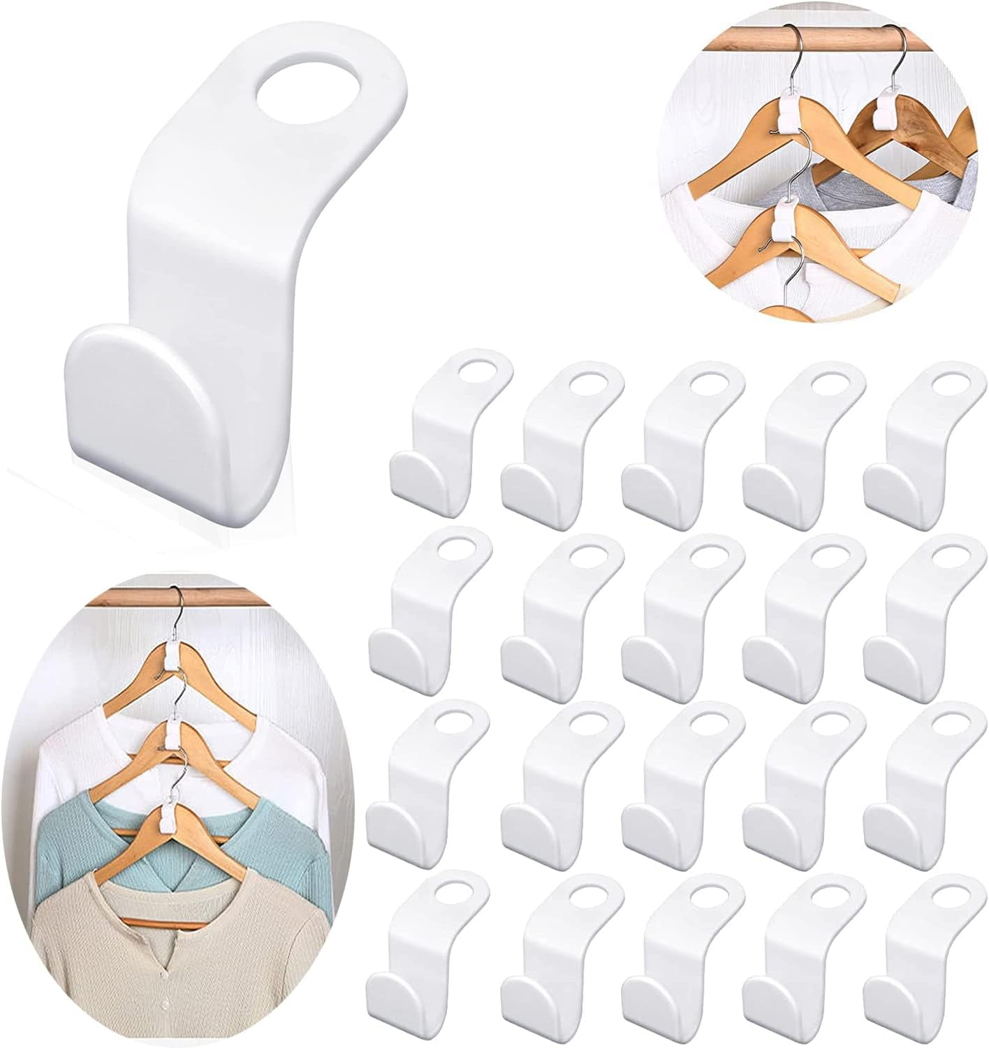 20 PCS Clothes Hanger Connector Hooks, Cascading Clothes Hooks Space ...