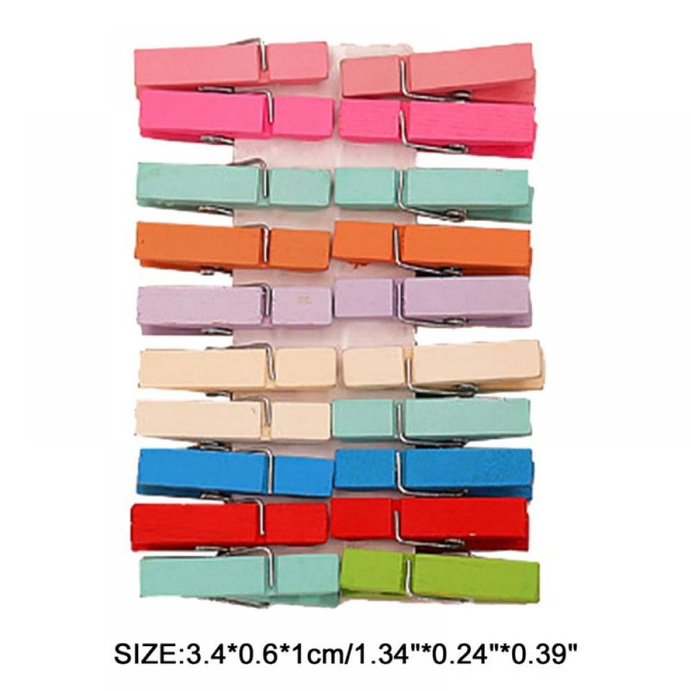 20 PCS Colored Clothespins Clothes Pins Wooden - Small Mini Clothespins ...