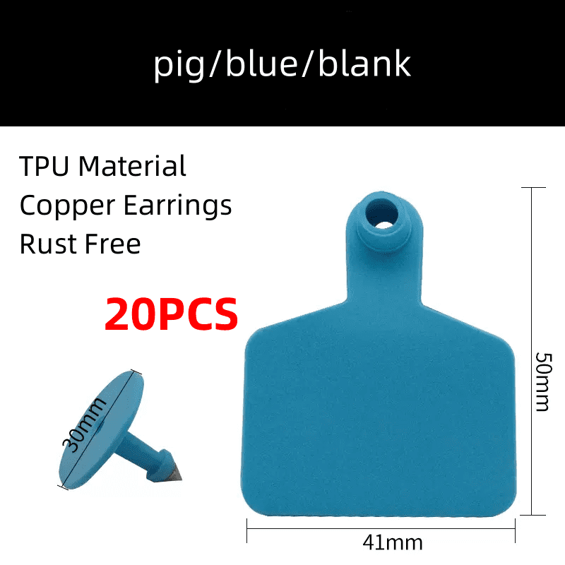 20 PCS Cow Pig Sheep Ear Tags Sign Blank Head Earrings Farm Animal ...