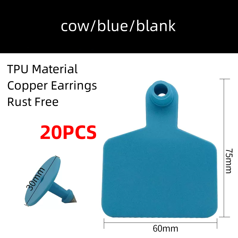 20 PCS Cow Pig Sheep Ear Tags Sign Blank Head Earrings Farm Animal ...