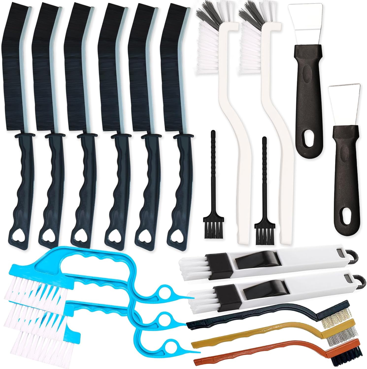 20 PCS Crevice Cleaning Brush Set - Multi-Purpose Hard Bristle Brushes ...