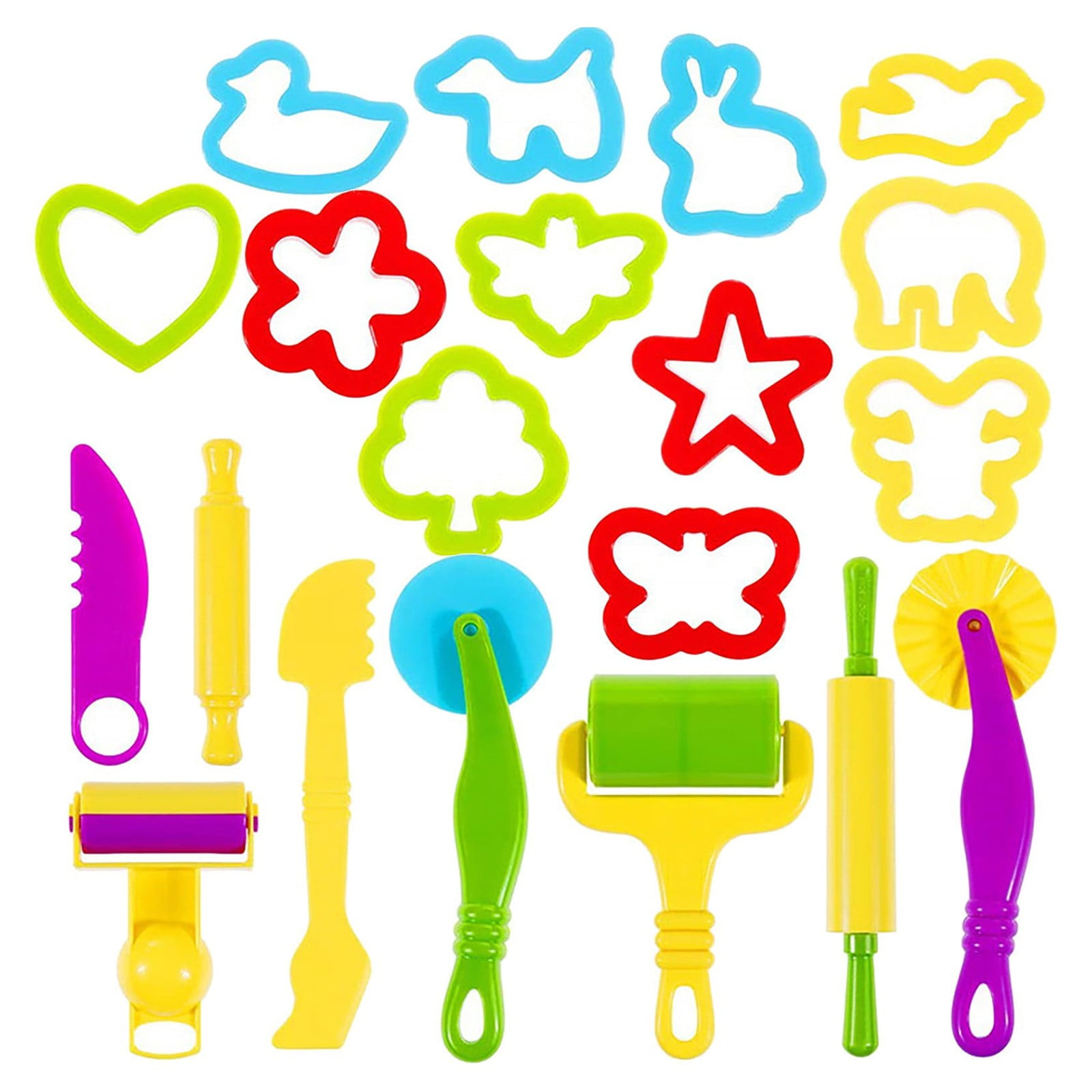 20 PCS DIY Mould Set Plastic Mini Clay Tools Animal Shapes Roller for ...