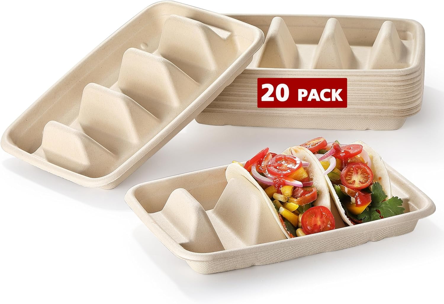 20 PCS Disposable Taco Holders, Taco Bar Serving Set for a Party, Taco ...