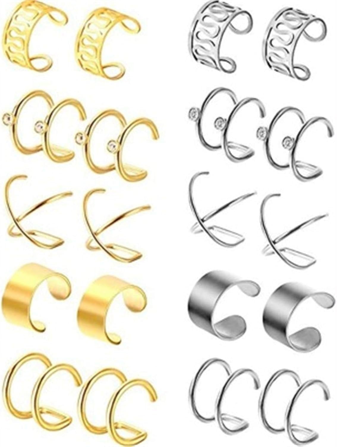 20 PCS Ear Cuff Earrings for Women Fashionable Simple Ear Bone Clip ...