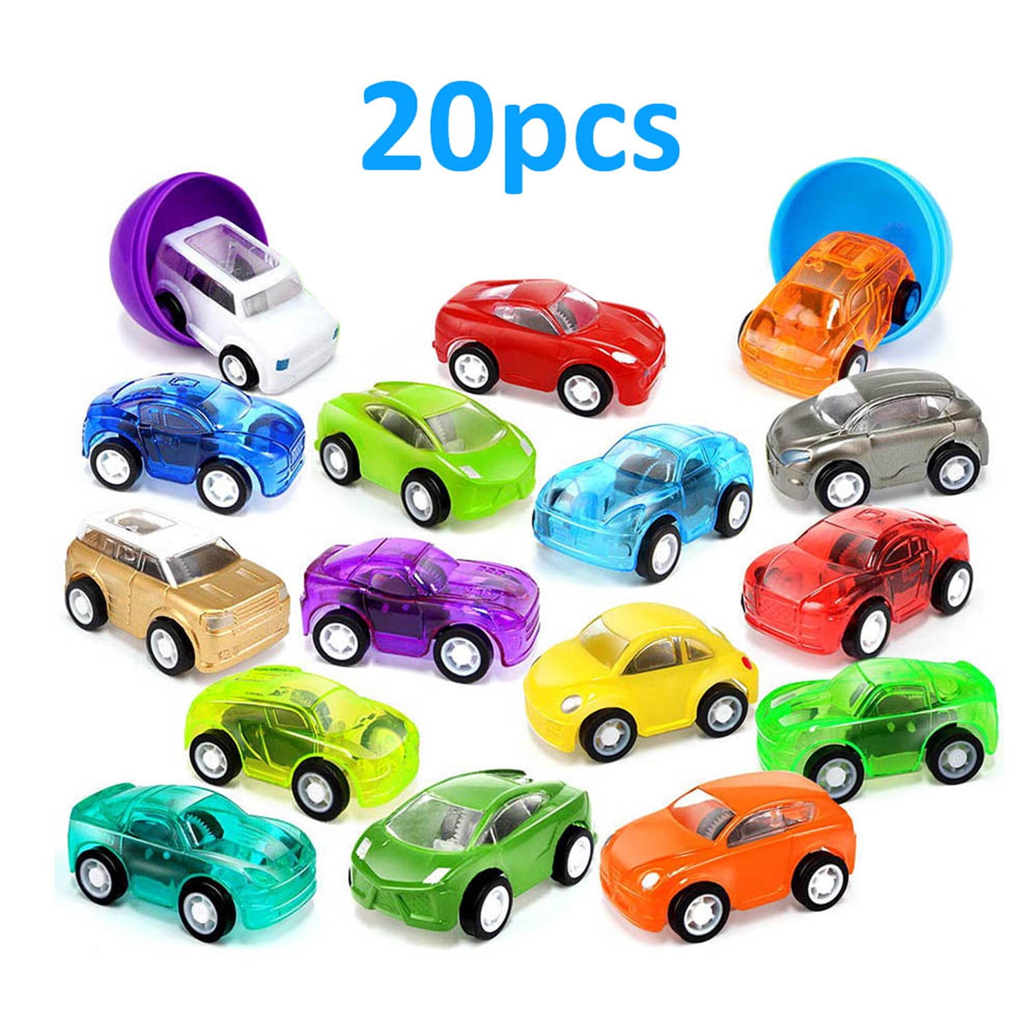 20 PCS Easter Egg Fillers, Party Favor Car Toys Pull Back Race Car ...