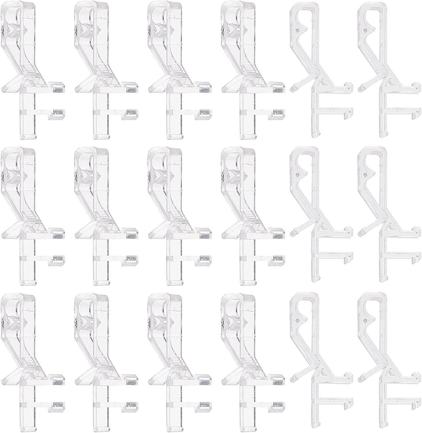 20Pcs PC Plastic Curtain Overlay Clips Curtain Orbit Clips Clear ...