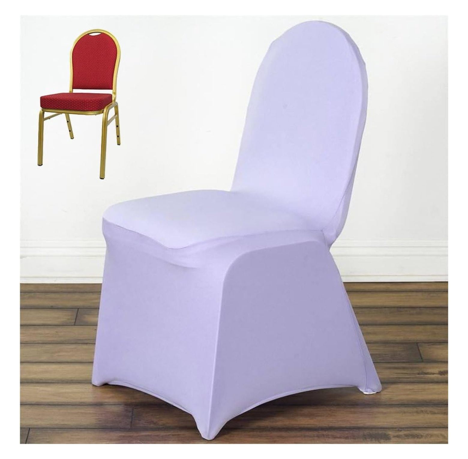 20 PCS Lavender Stretchy Spandex Fitted Banquet Chair Cover Dinning ...