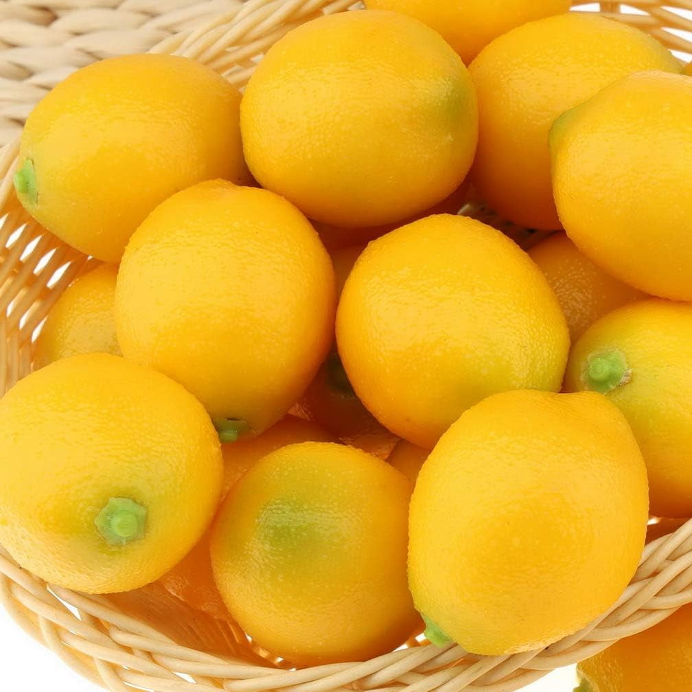 20 PCS Mini Fake Yellow Lemon Artificial Fruit Home Party Decoration ...