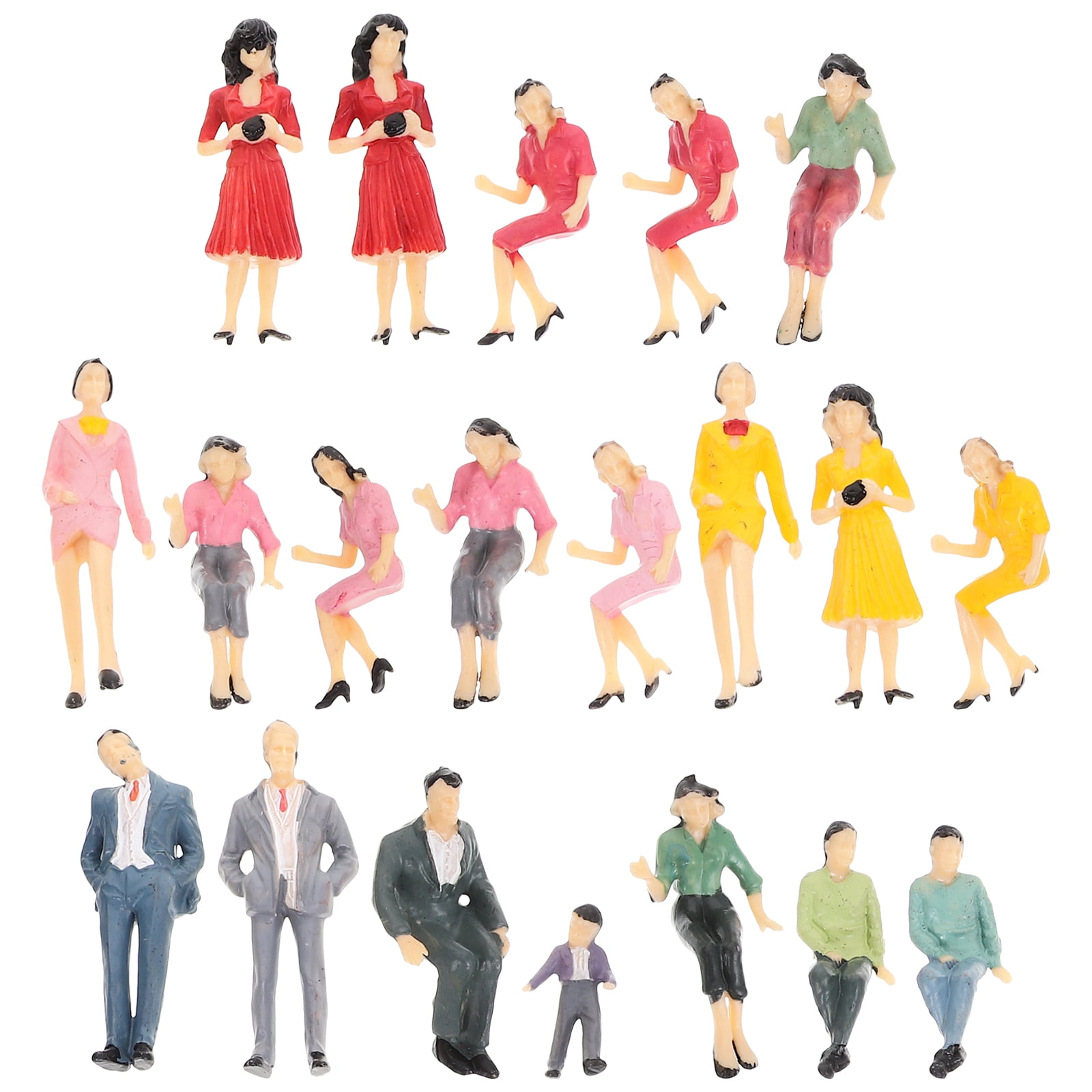 20 PCS Miniature Figurine Multicolor Painted Moulds Models Figurines ...