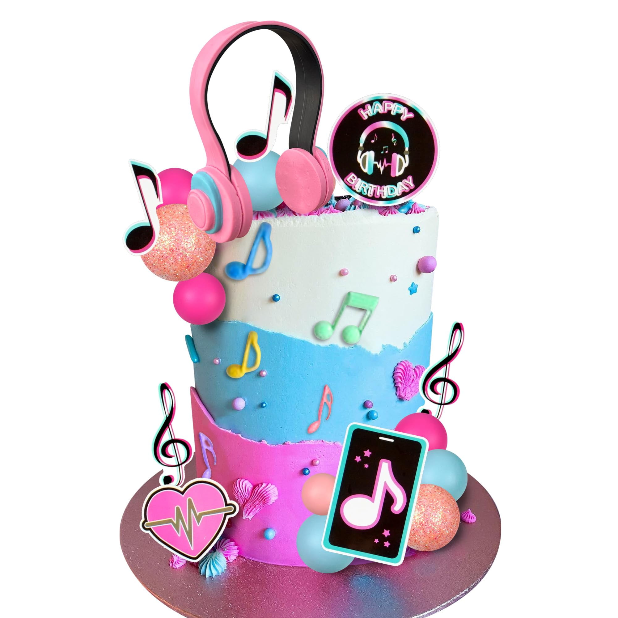 20 PCS Music Cake Toppers Clay ITL1 Headset Cake Decorations for ...