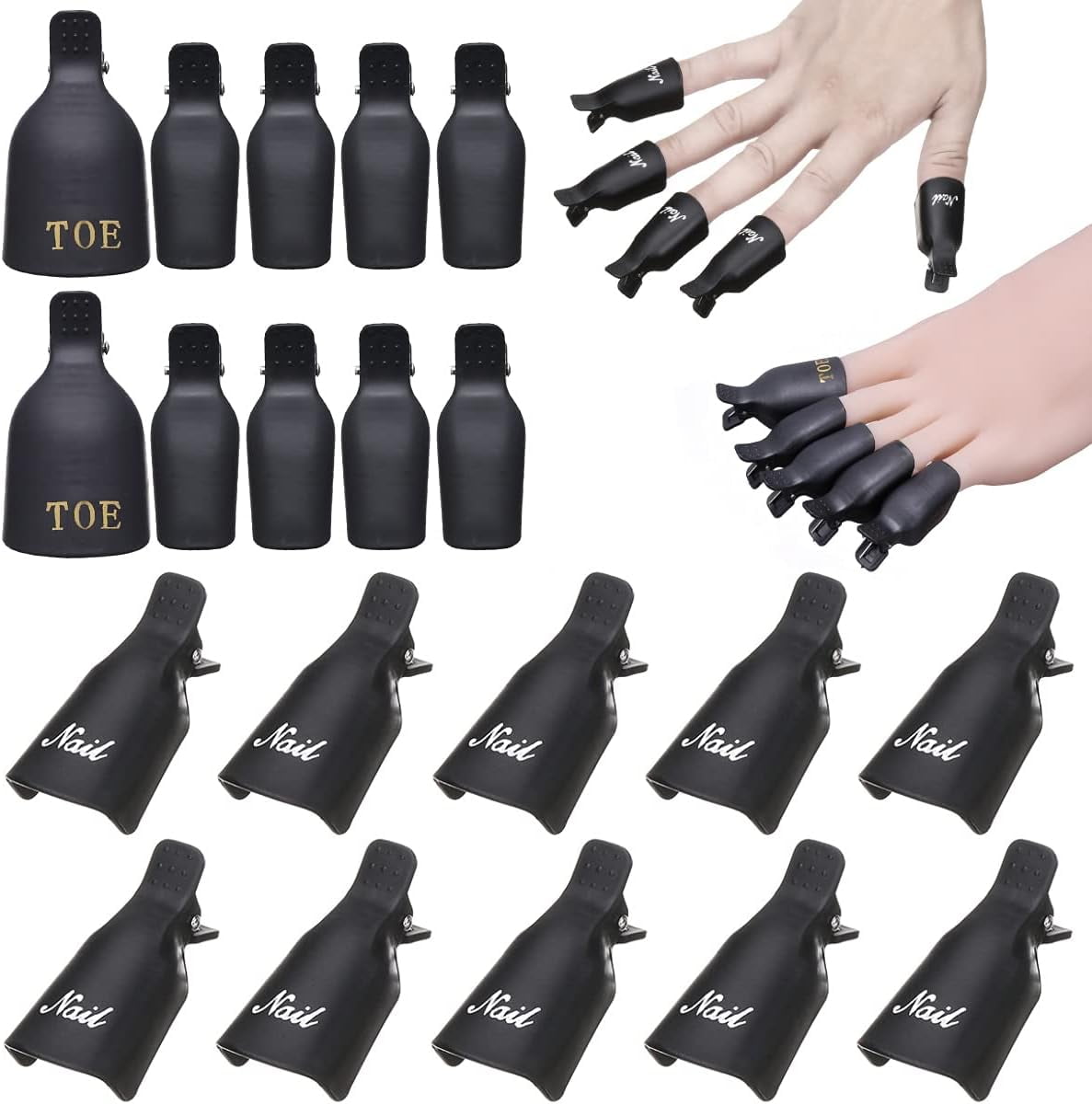 20 PCS Nail Polish Remover Clips,Toenail and Finger Gel Nail Polish ...