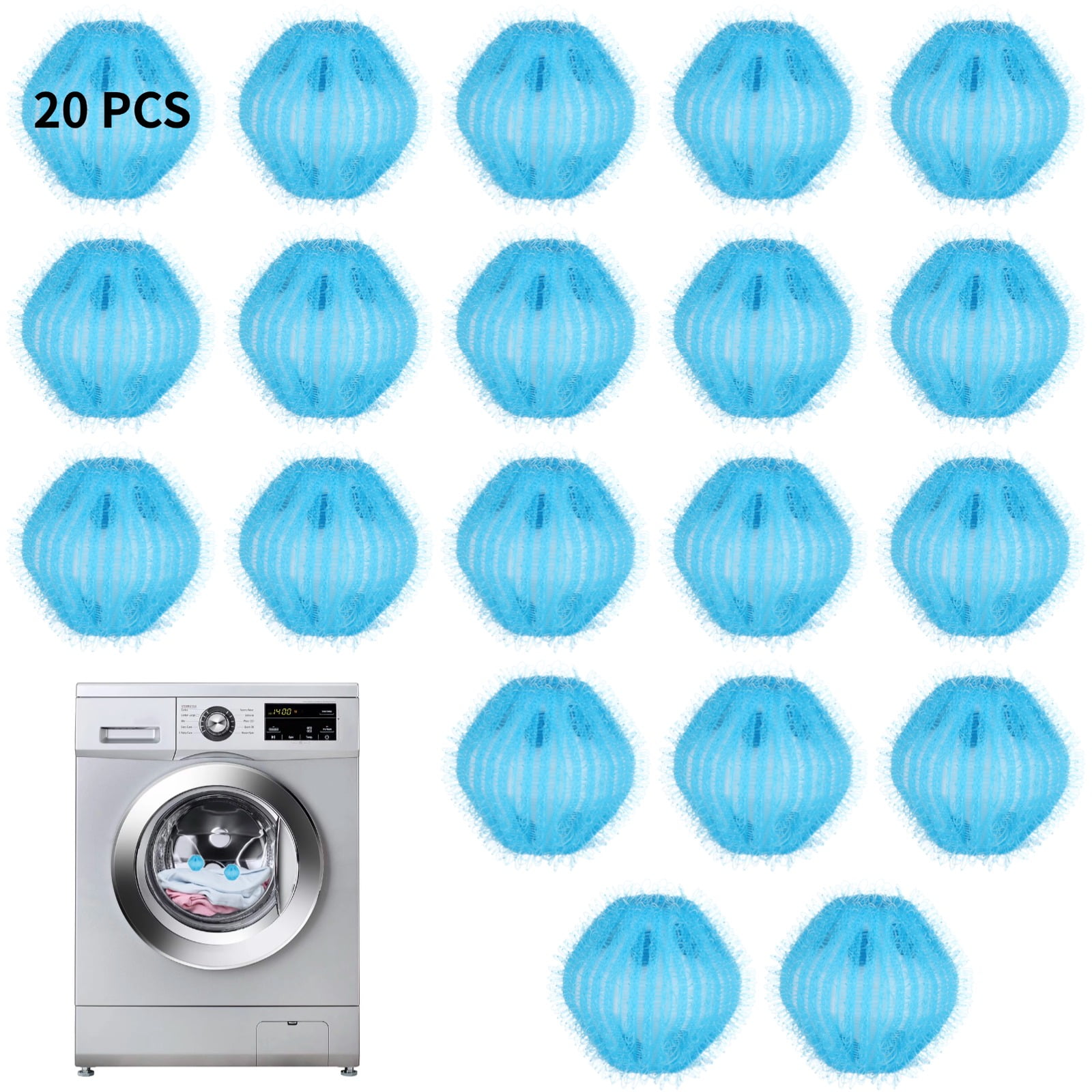 20 PCS Pet Hair Remover Nylon Laundry Balls, Fur Zapper for Laundry ...