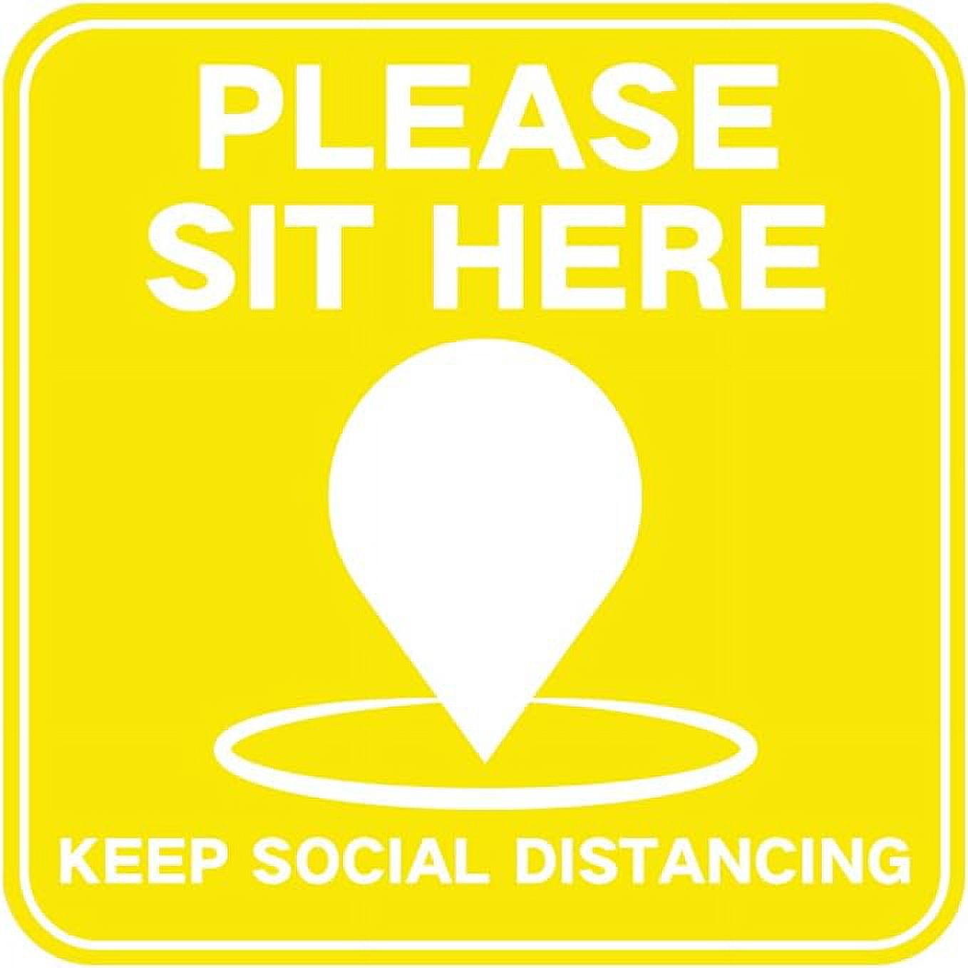 20 PCS Please Sit Here Decal 6 Inches Social Distancing Sign Commercial ...