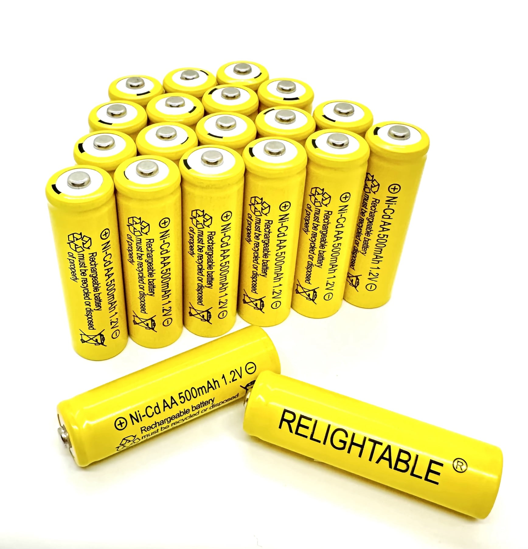 20-PCS RELIGHTABLE 500mAh AA NiCd 1.2v Rechargeable Batteries Garden ...