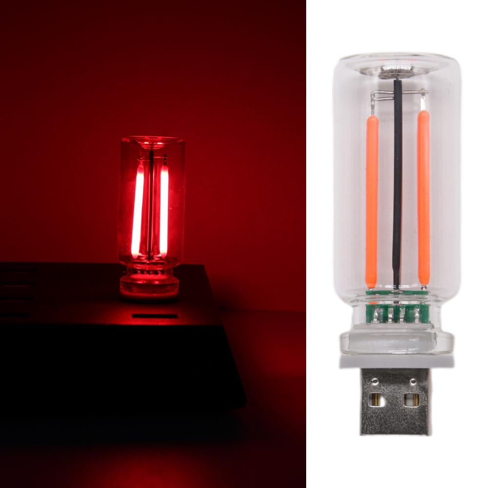 20 PCS Red USB Atmosphere Light LED Colorful Glass Night Plug LED Sleep ...