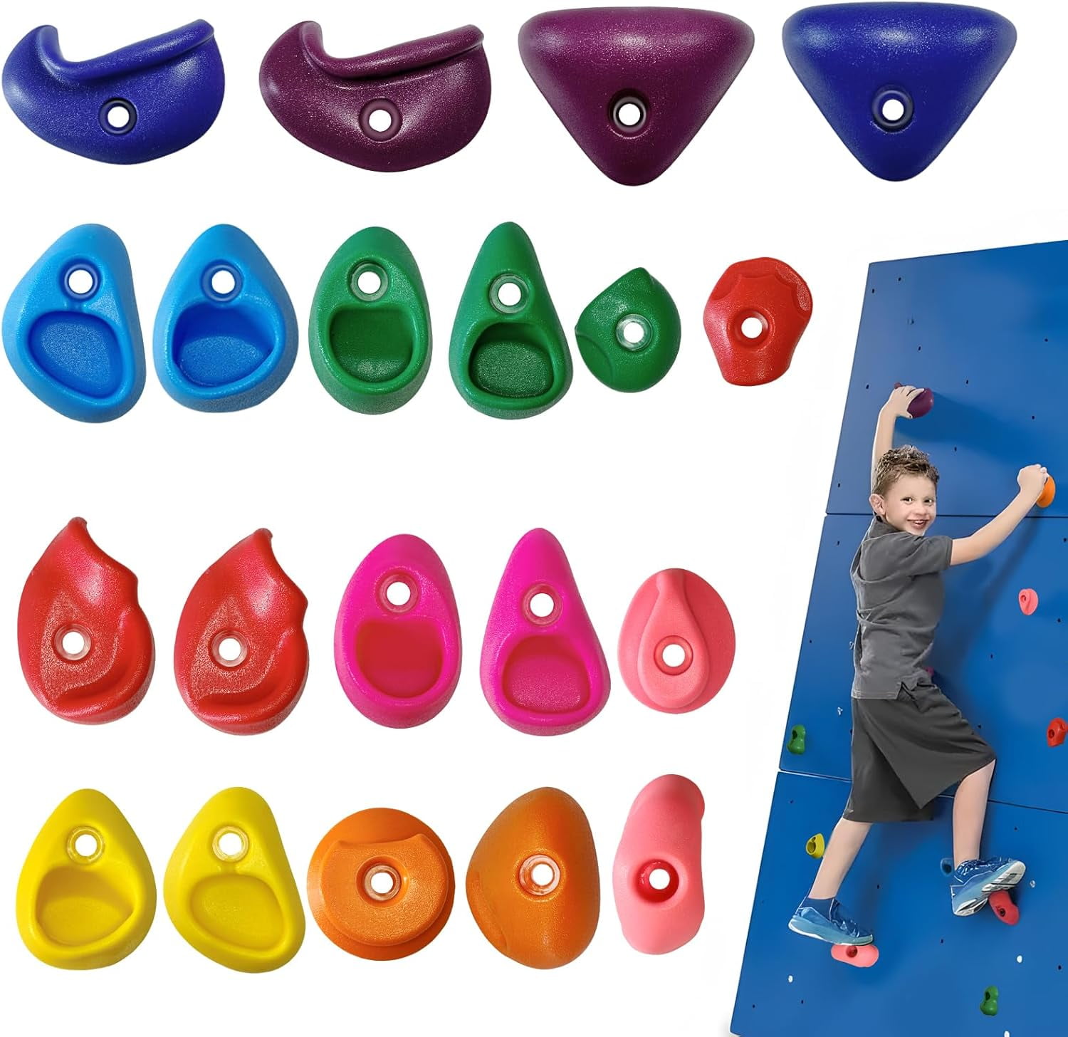 20 PCS Rock Climbing Wall for Kids,Rock Wall Climbing Holds,Adults ...