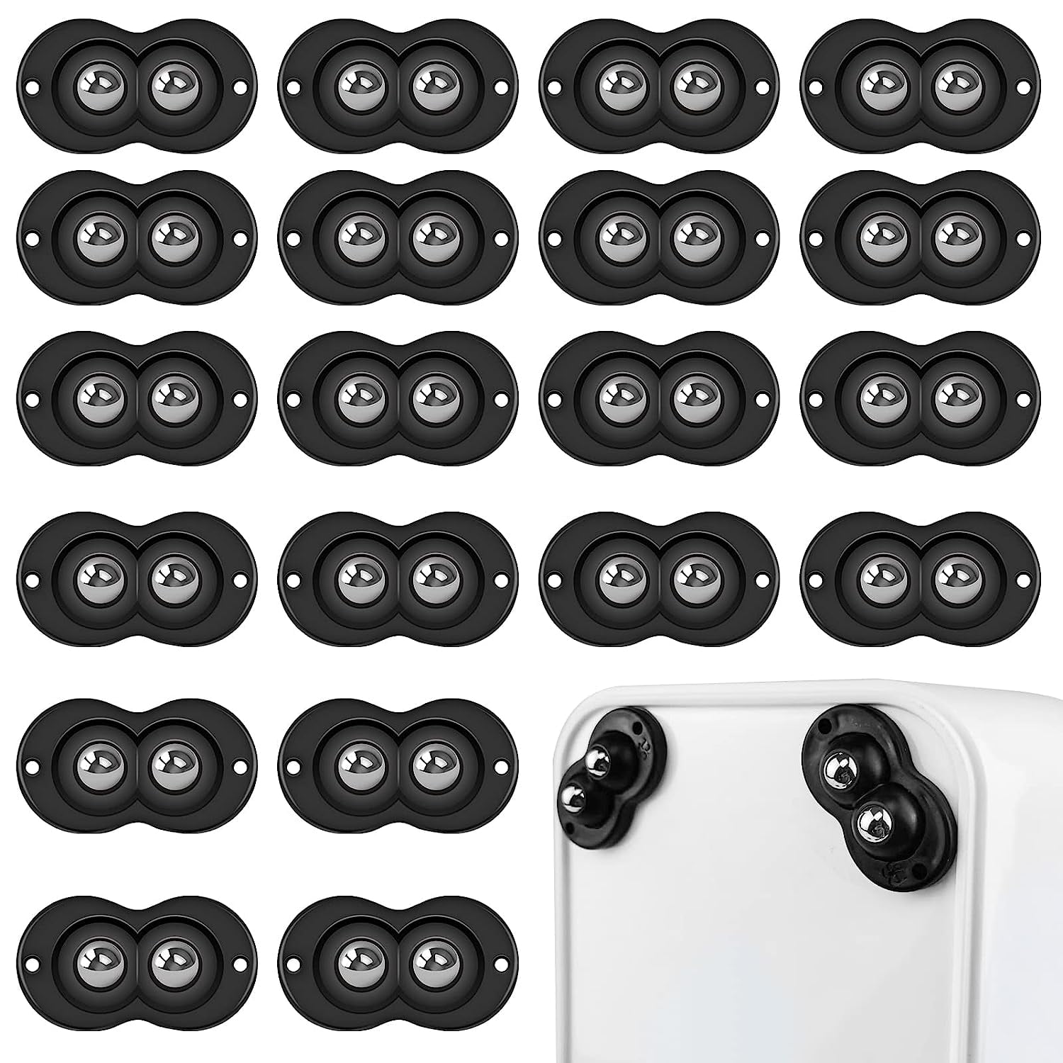 20 PCS Self Adhesive Mini Caster Wheels 360° Rotation Mini Appliance ...