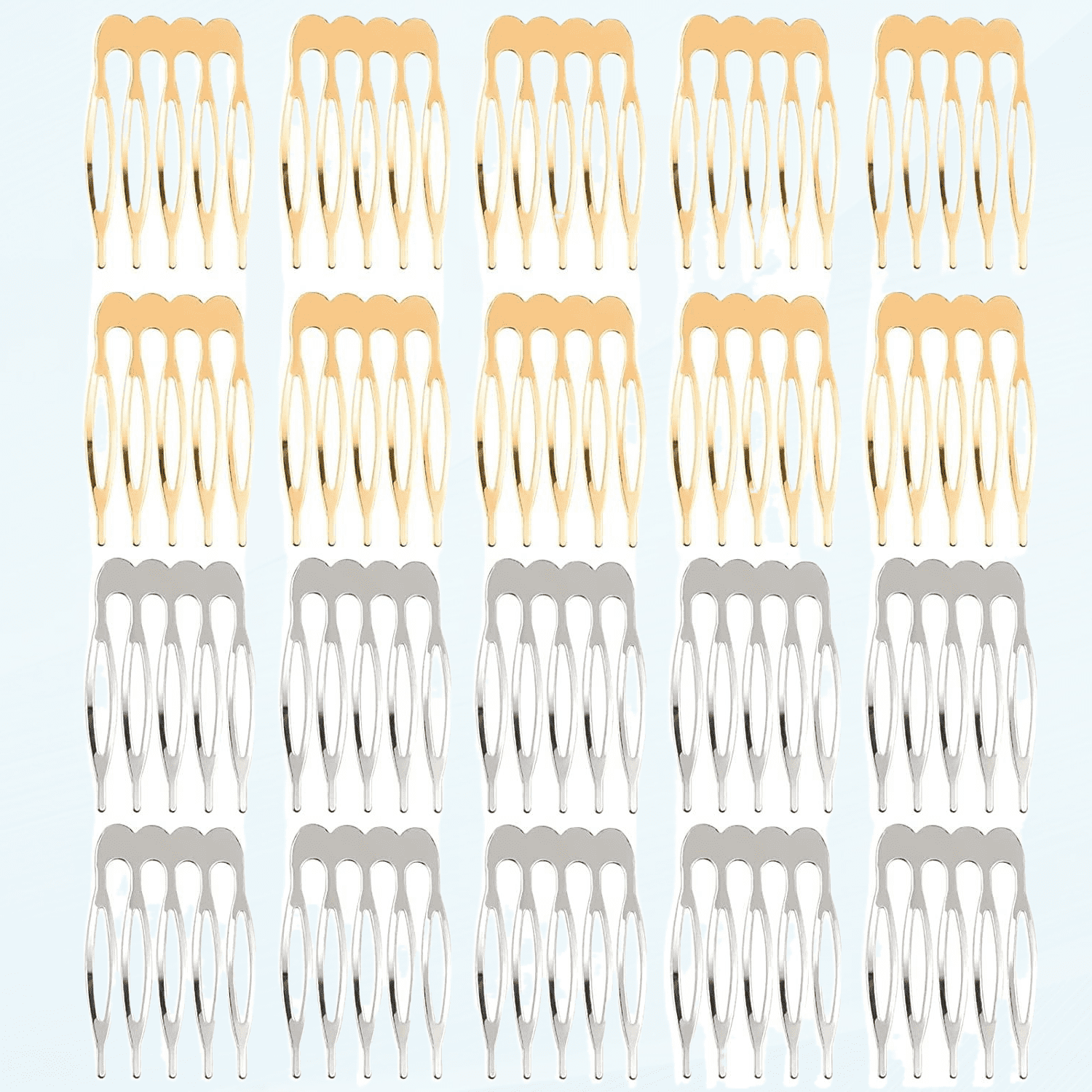20 PCS Small Tiny Metal Side Hair Combs Plain Blank Crafting DIY Wire ...