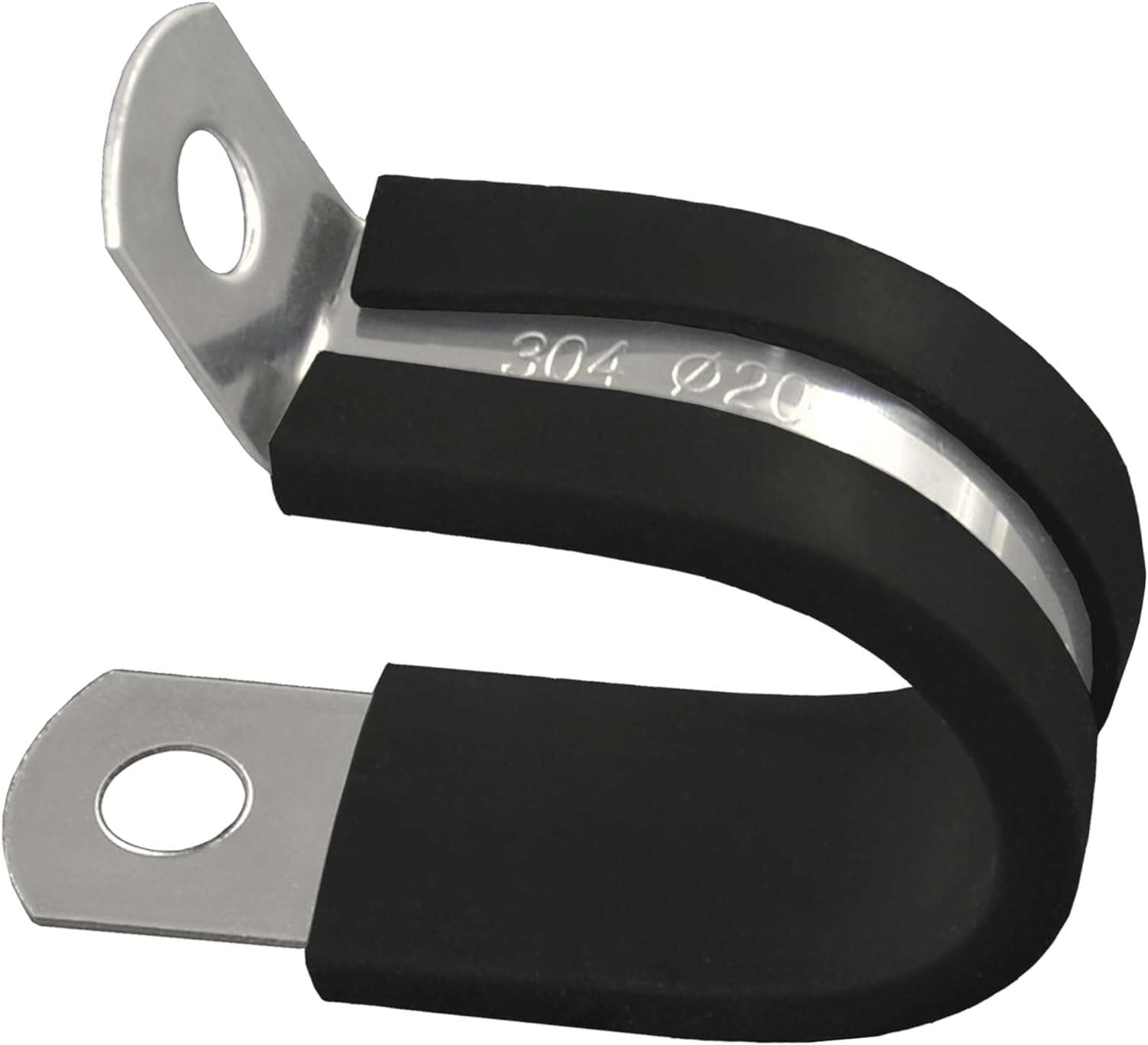 20 PCS Stainless Steel Rubber Cushioned R Shape Clamps,Cable Mounting ...